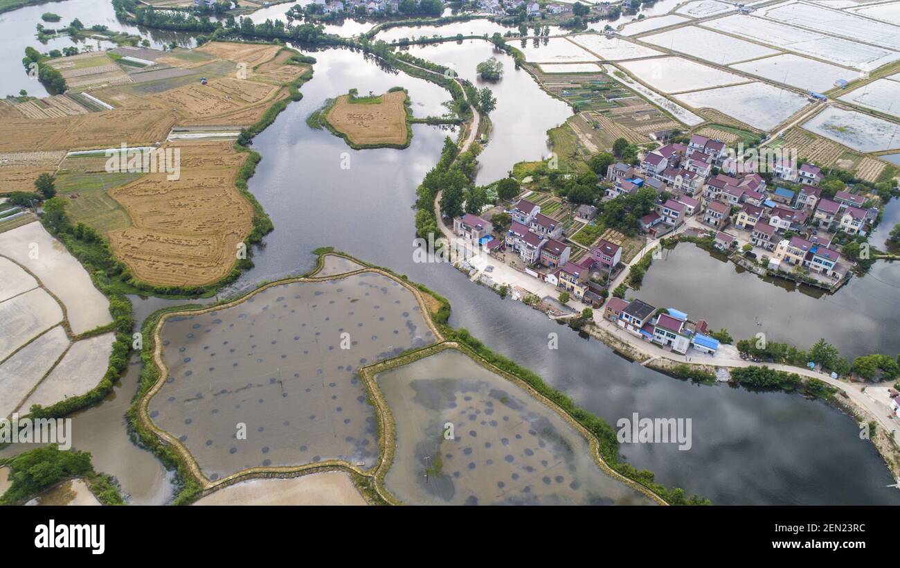 Xuancheng, CHINA-Aerial photography of village in Langxi, Xuancheng ...