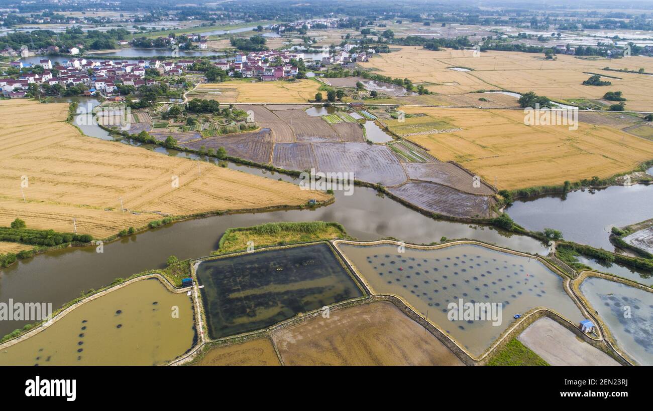 Xuancheng, CHINA-Aerial photography of village in Langxi, Xuancheng ...