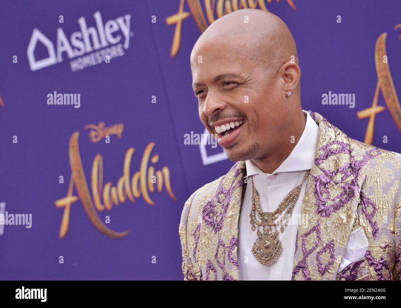 Jamal Sims arrives at the Disney "Aladdin" Los Angeles Premiere held at ...