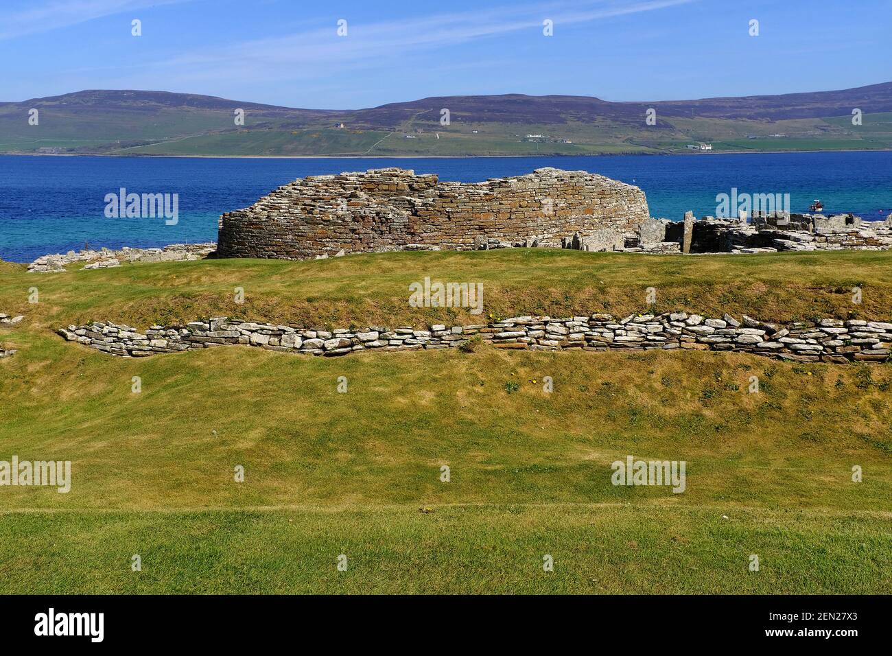 Orkney Islands, Mainland, Broch of Gurness, an Iron Age broch village ...
