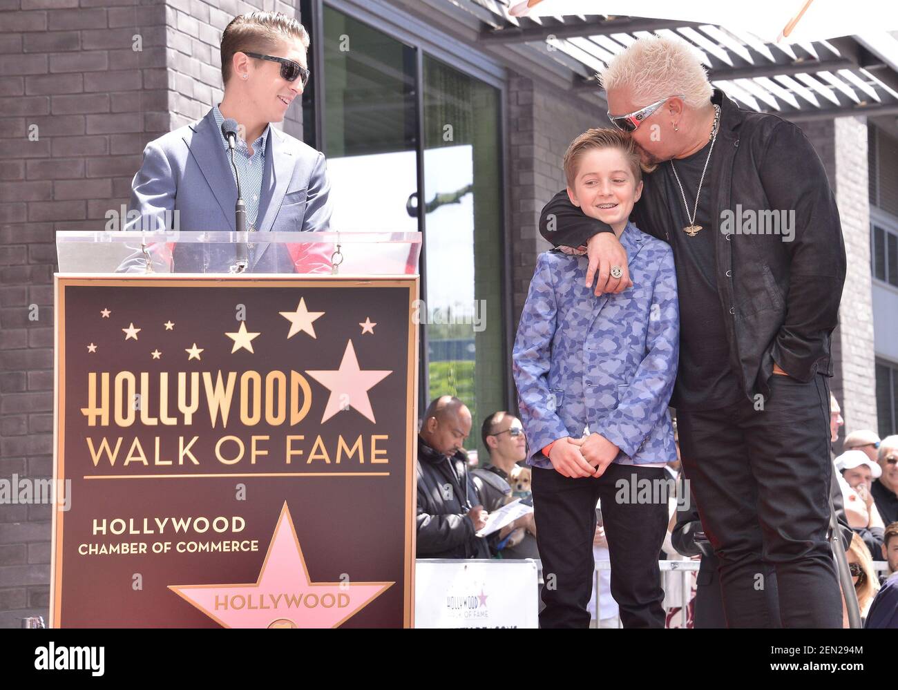(L-R) Hunter Fieri, Ryder Fieri and Guy Fieri at Guy Fieri's Star On ...