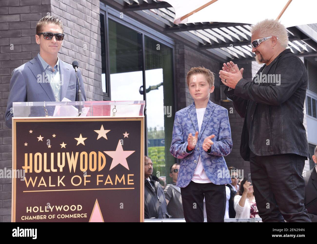 (L-R) Hunter Fieri, Ryder Fieri and Guy Fieri at Guy Fieri's Star On ...