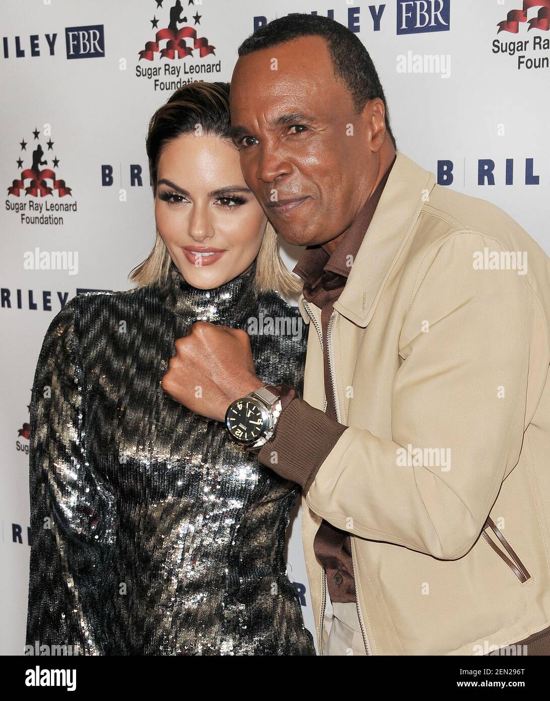 (L-R) Pia Toscano and Sugar Ray Leonard at the Sugar Ray Leonard ...