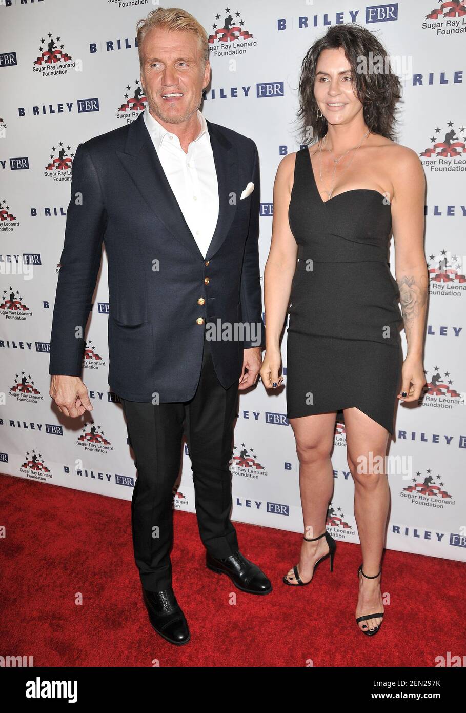 (L-R) Dolph Lundgren and Guest at the Sugar Ray Leonard Foundation's ...