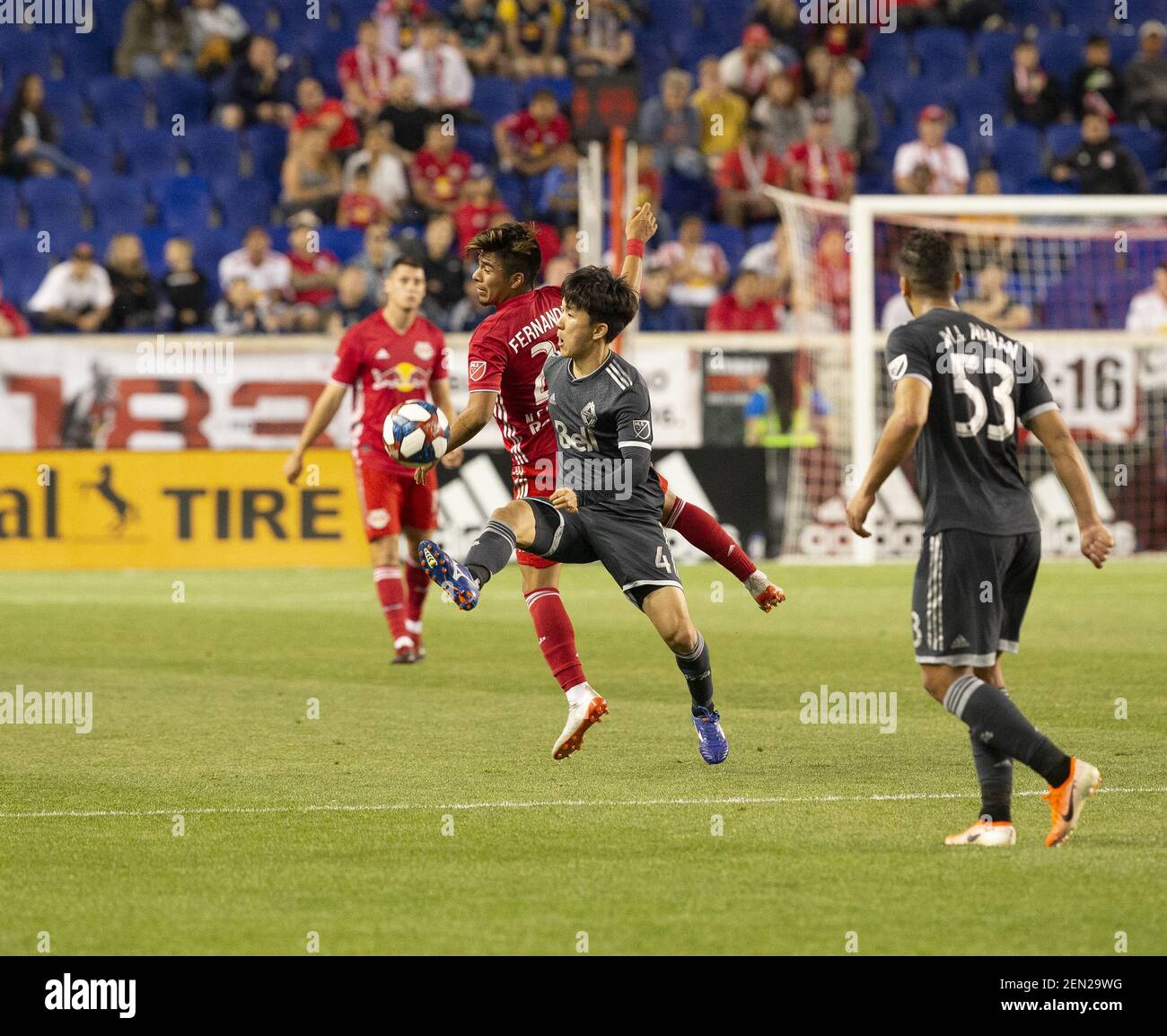 Hwang In-Beom (4) of Whitecaps FC controls ball during MLS regular game ...