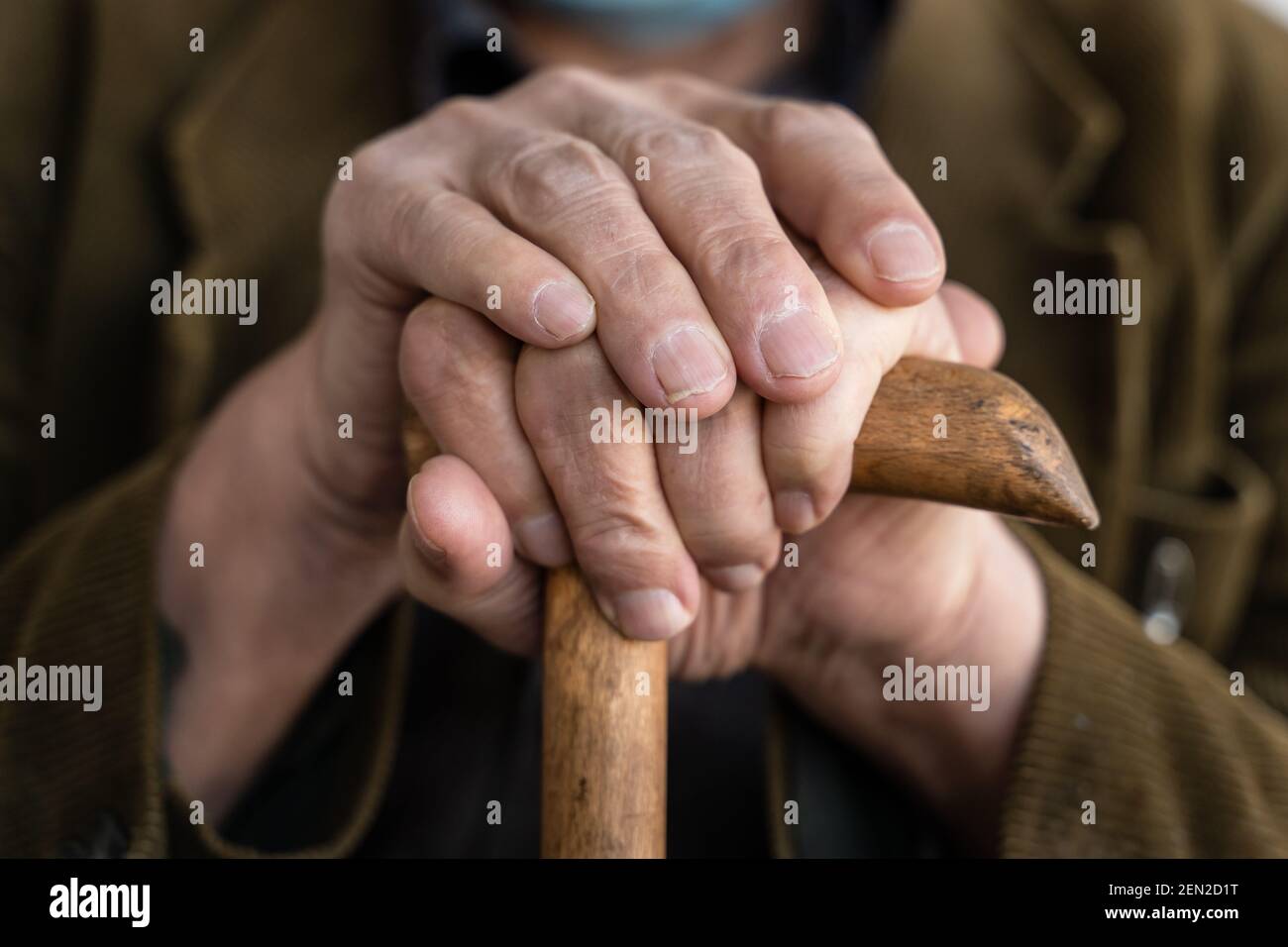 Elderly adult walking stick hi-res stock photography and images - Alamy