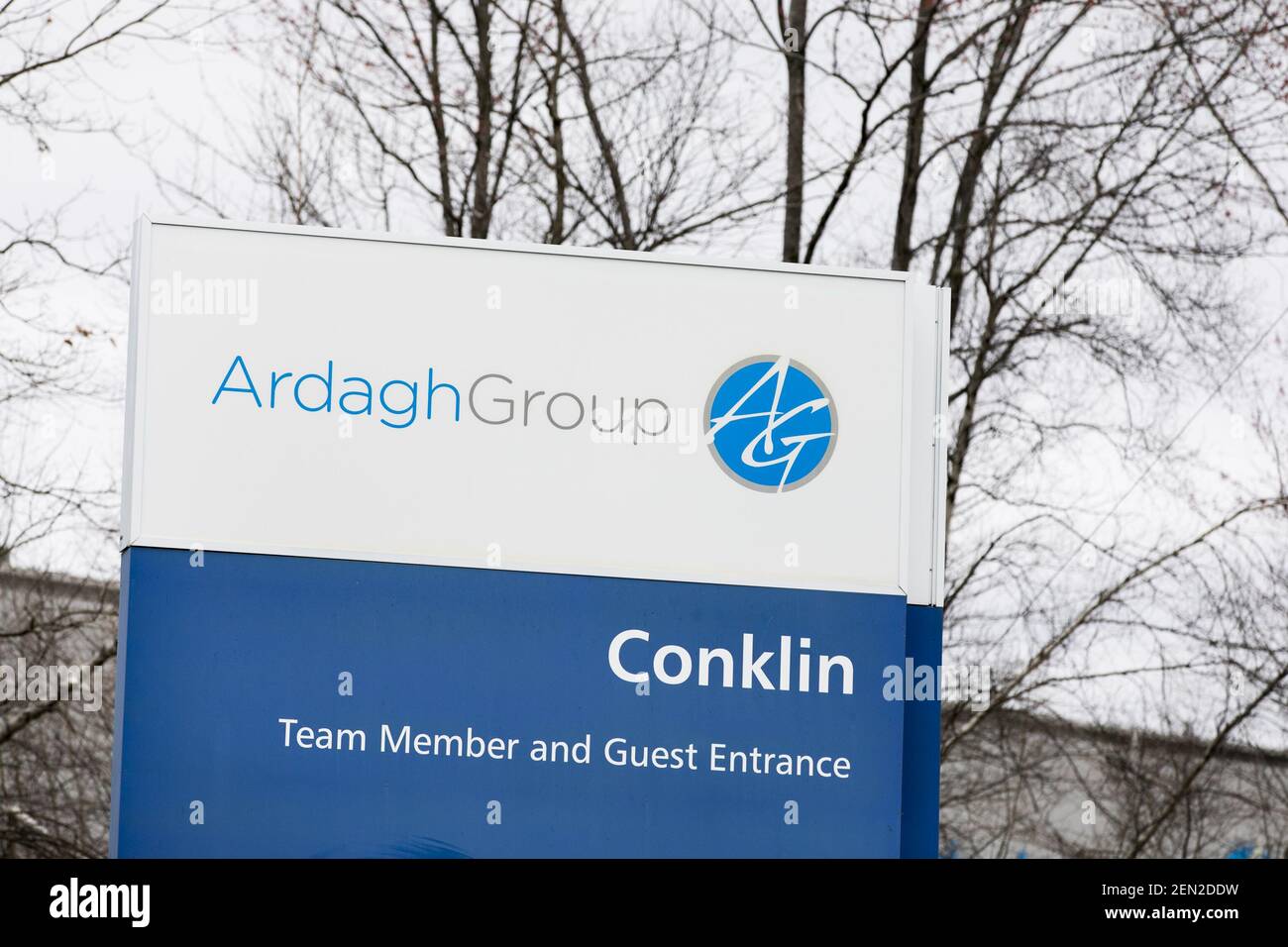A logo sign outside of a facility occupied by the Ardagh Group in ...