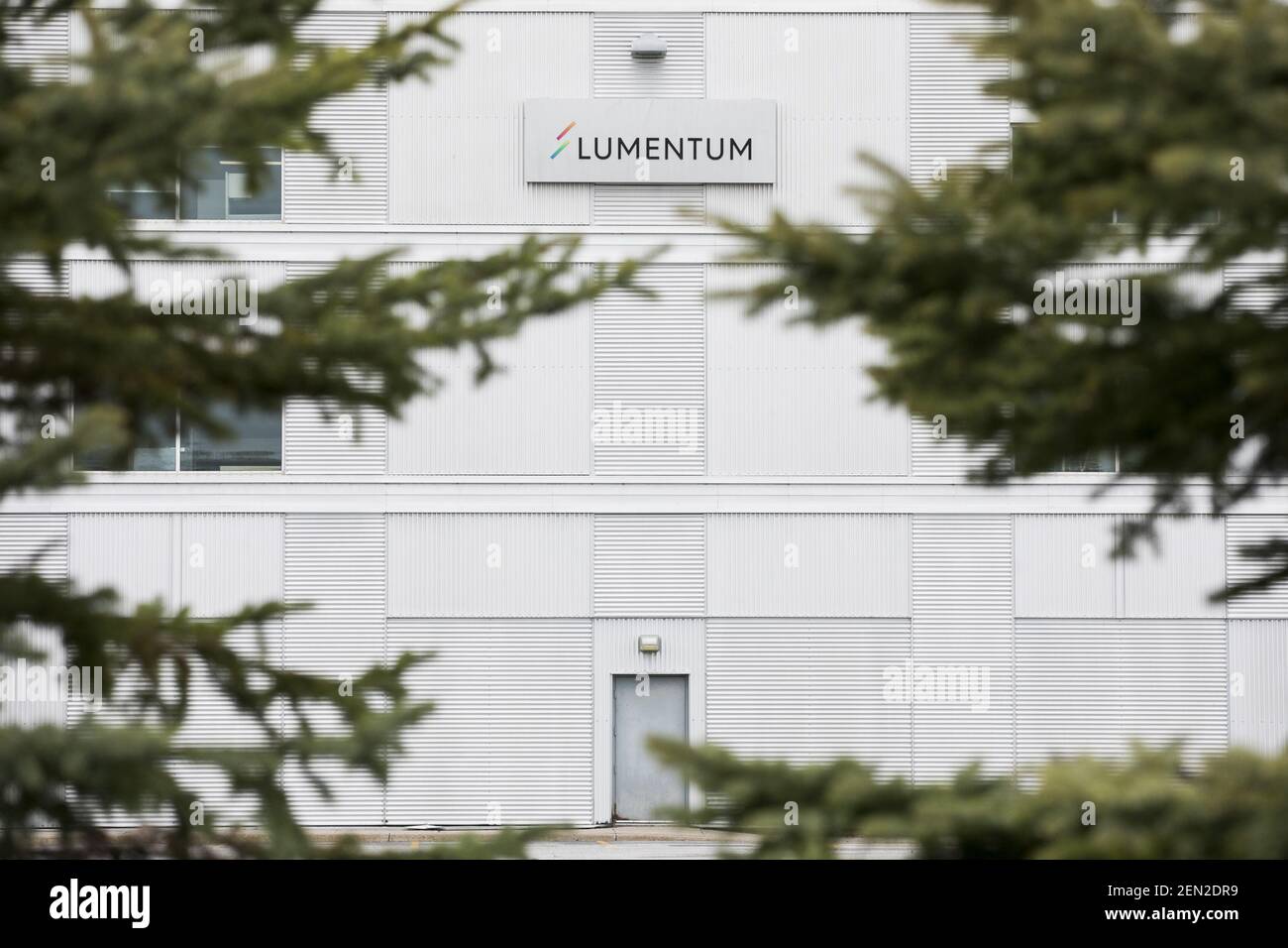 A logo sign outside of a facility occupied by Lumentum Holdings in ...
