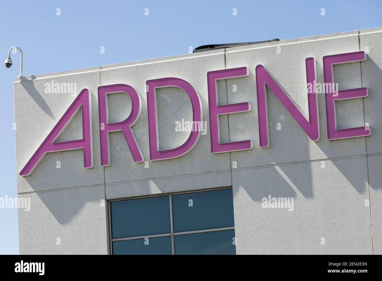 A logo sign outside of the headquarters of Ardene in Saint-Laurent, Quebec, Canada, on April 21 ...
