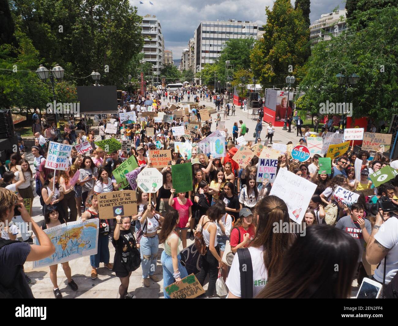 Young activists demonstrate in Athens, Greece on May 24, 2019 against ...