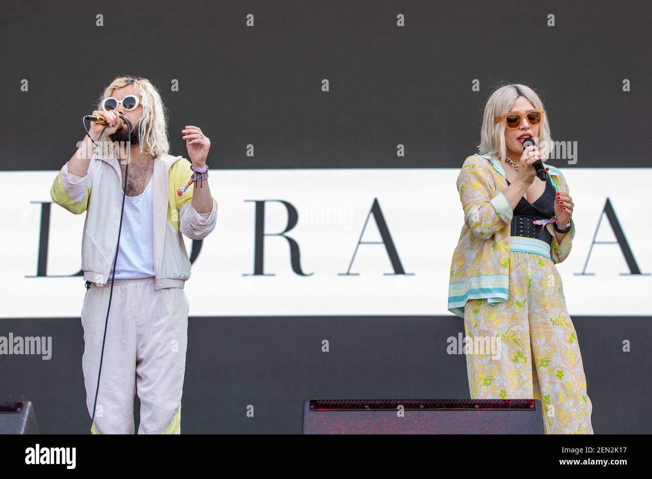Cole Randall and Shpresa Lleshaj of Flora Cash during the BottleRock ...
