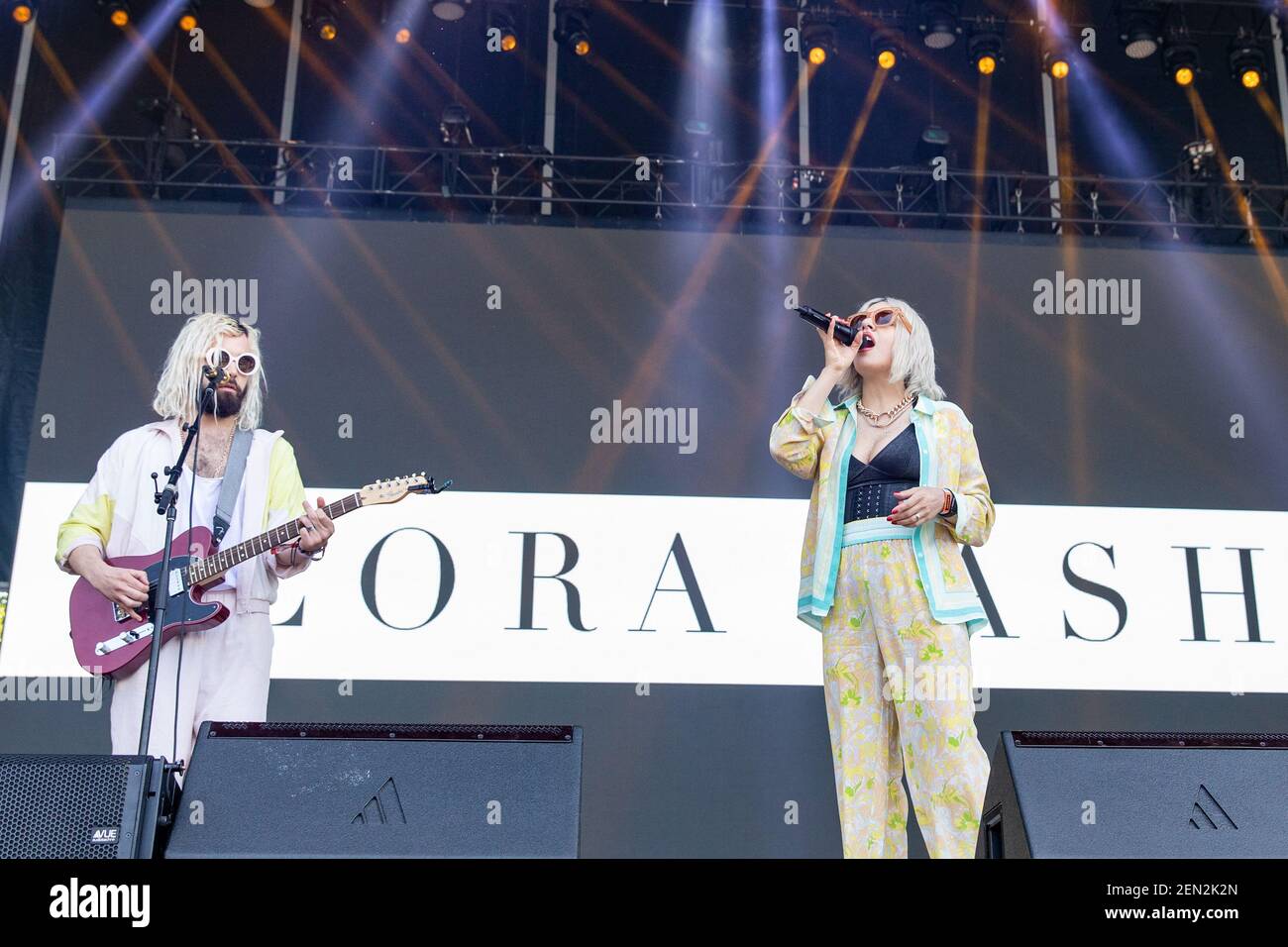 Cole Randall and Shpresa Lleshaj of Flora Cash during the BottleRock ...