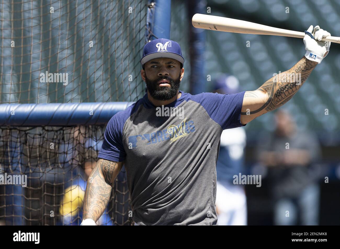 May 25, 2019: Milwaukee Brewers first baseman Eric Thames #7 before the ...