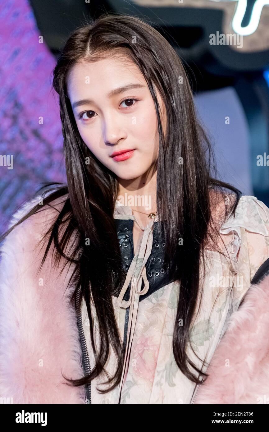 Chinese actress Guan Xiaotong attends the Coach art exhibition in Shanghai, China, 24 May 2019 ...