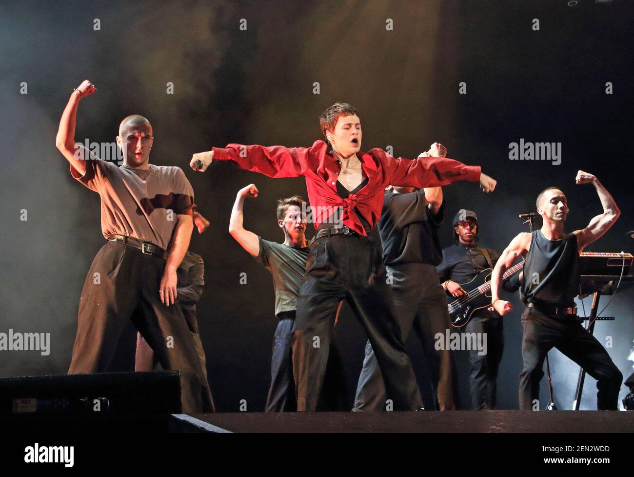 Christine and The Queens seen performing live on stage during the ...