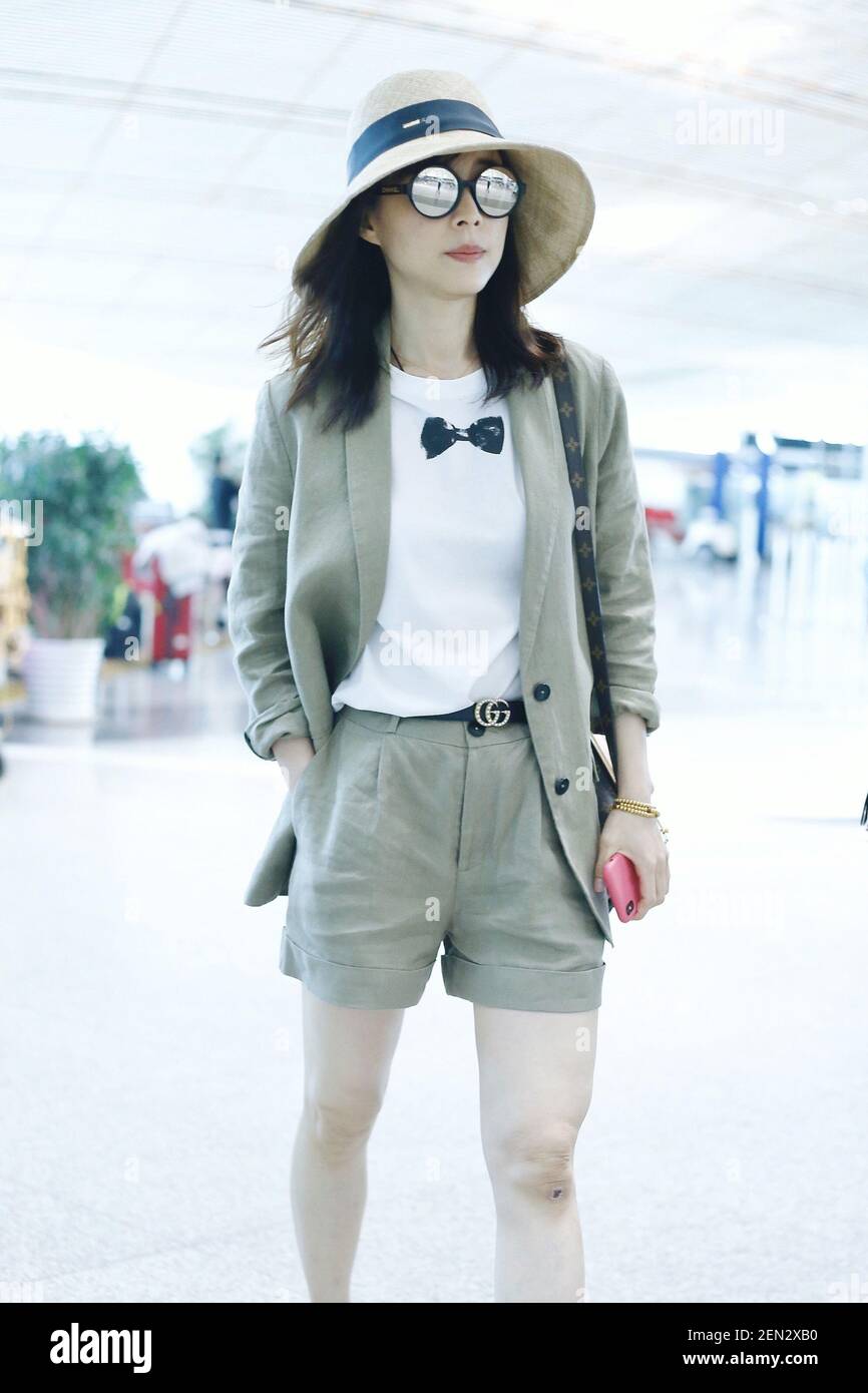 Chinese actress Zhang Jingchu arrives at the Beijing Capital ...