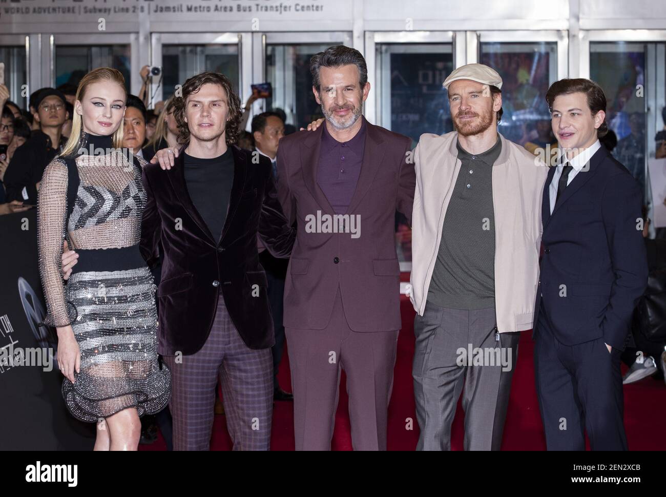 (L to R) Actress Sophie Turner, actor Evan Peters, director Simon ...