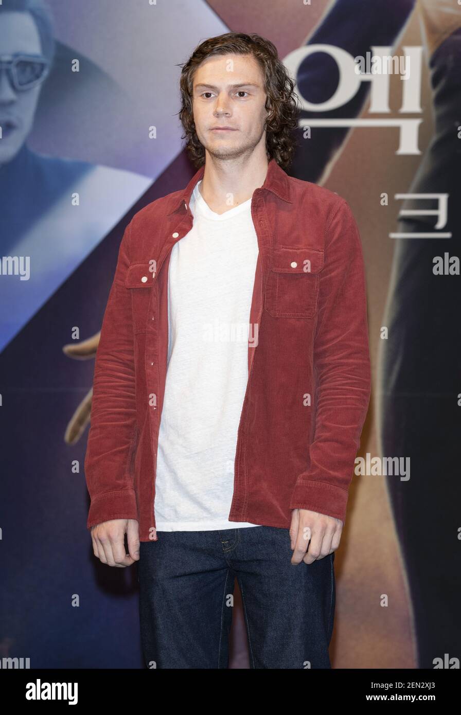 Evan Peters attends a photo call for the film X-Man: Dark Phoenix press ...
