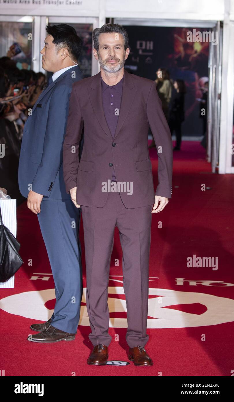 Director Simon Kinberg attends a red carpet for the film X-Man: Dark ...