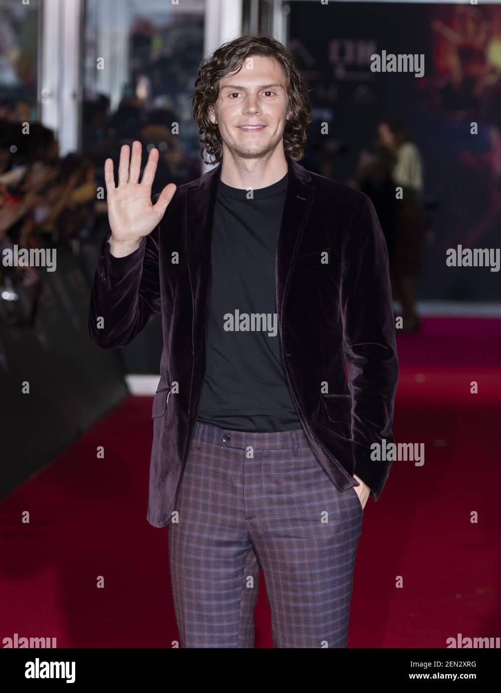 Evan Peters attends a red carpet for the film X-Man: Dark Phoenix world ...