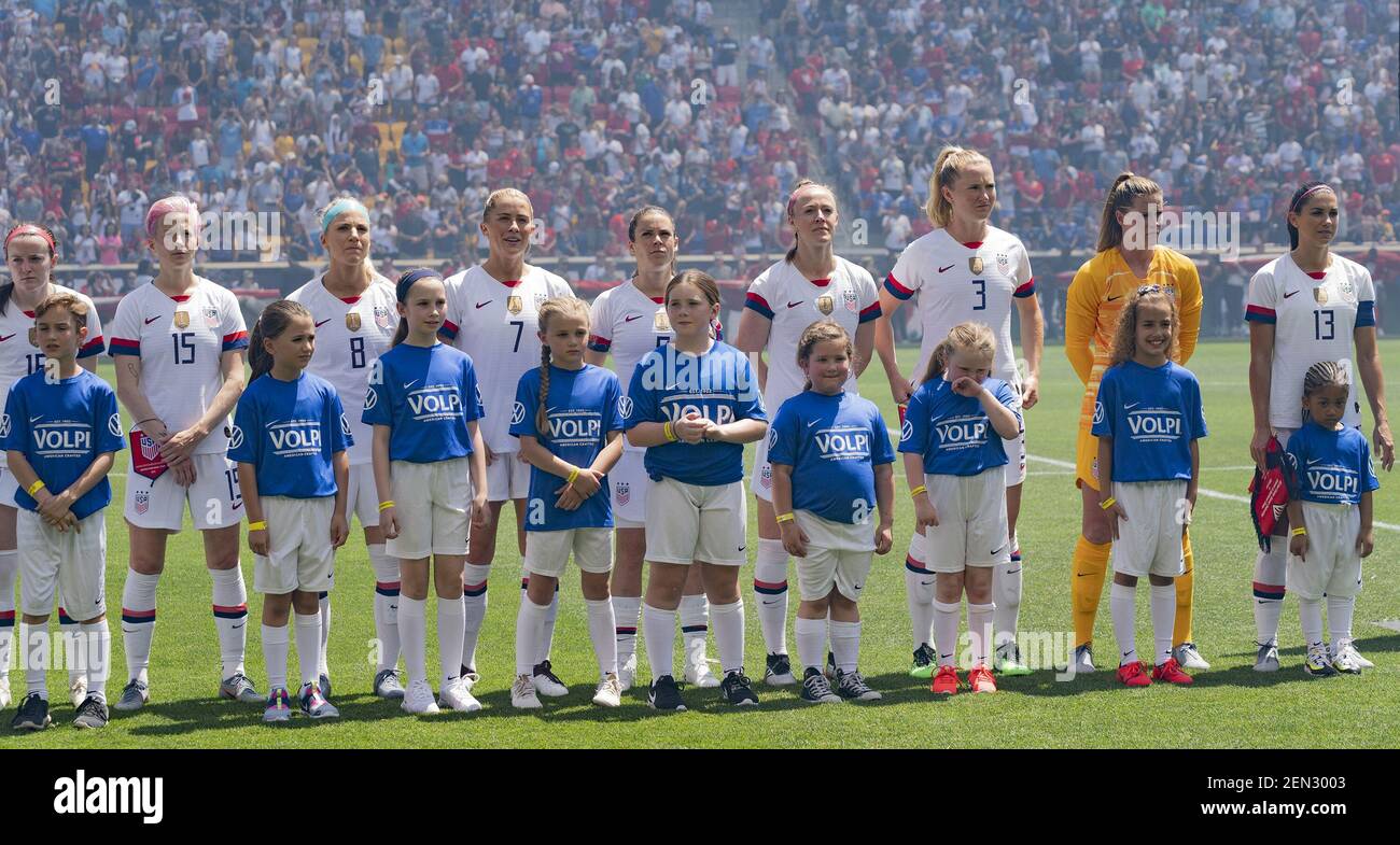 Starting eleven of USA at opening ceremony of friendly game against ...