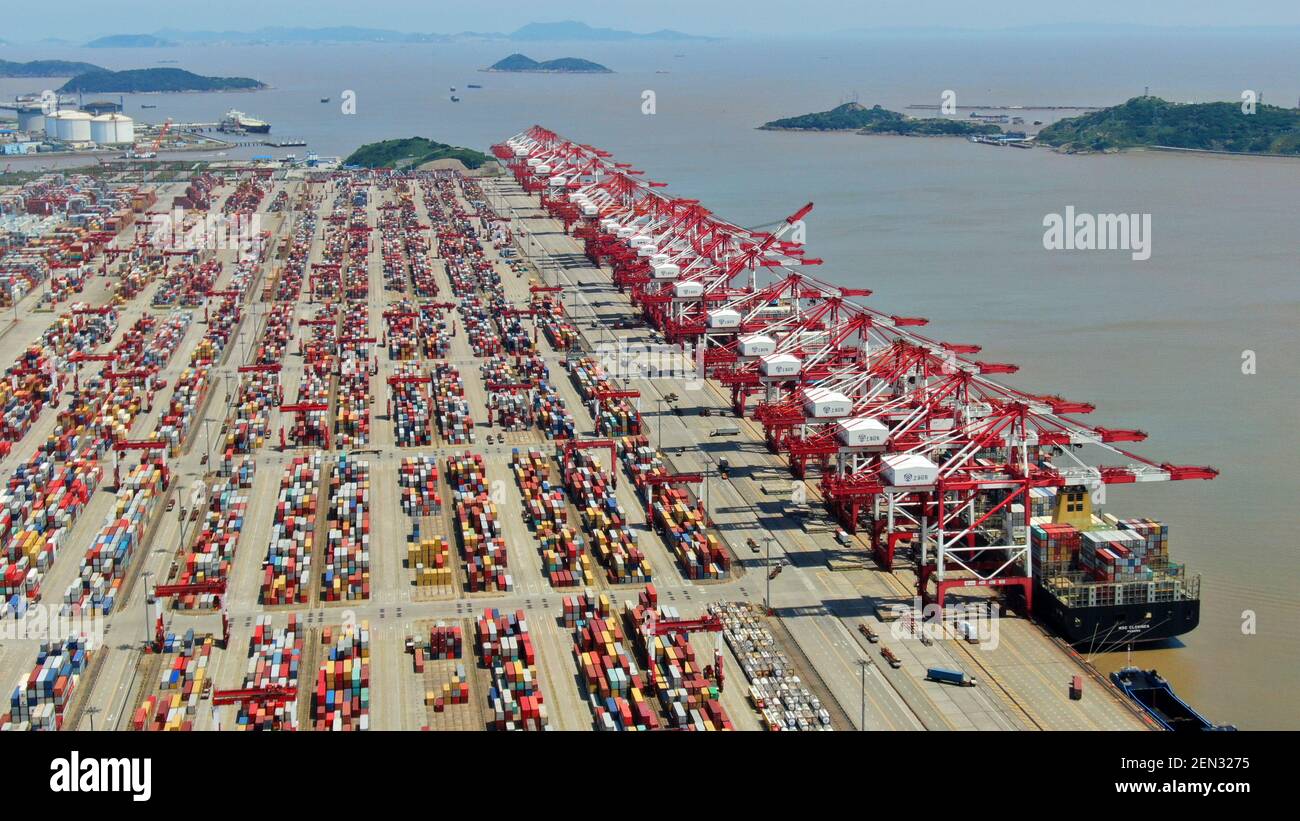 Shanghai, CHINA-The Yangshan Deeperwater Harbor, located in Shanghai, China, is the largest ...