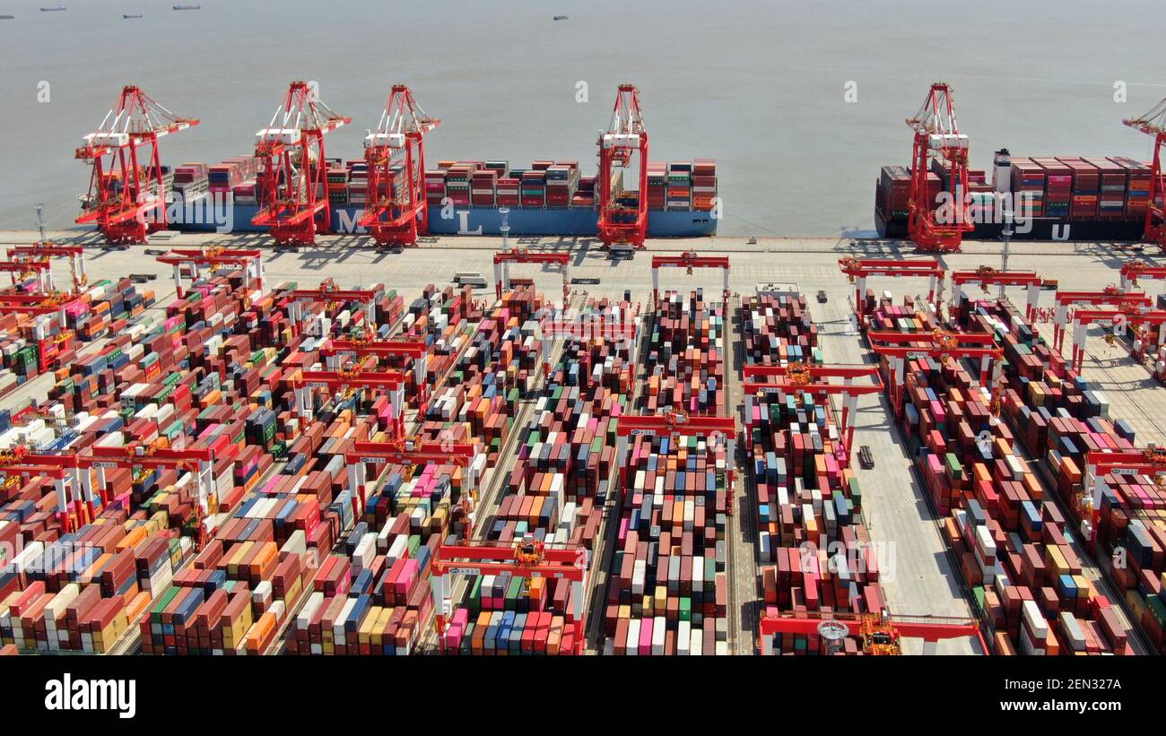 Shanghai, CHINA-The Yangshan Deeperwater Harbor, located in Shanghai, China, is the largest ...