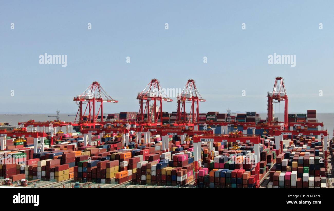 Shanghai, CHINA-The Yangshan Deeperwater Harbor, located in Shanghai ...