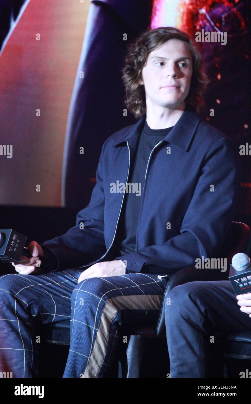 American actor Evan Peters attends a press conference for new movie ...