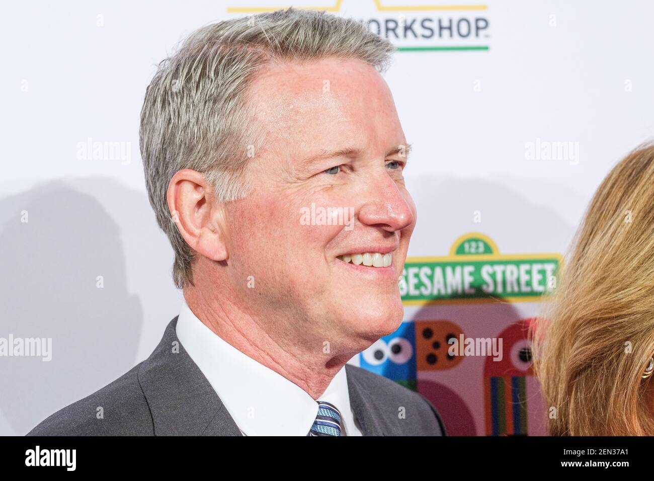David Westin is seen during red carpet arrivals for the Sesame Workshop ...