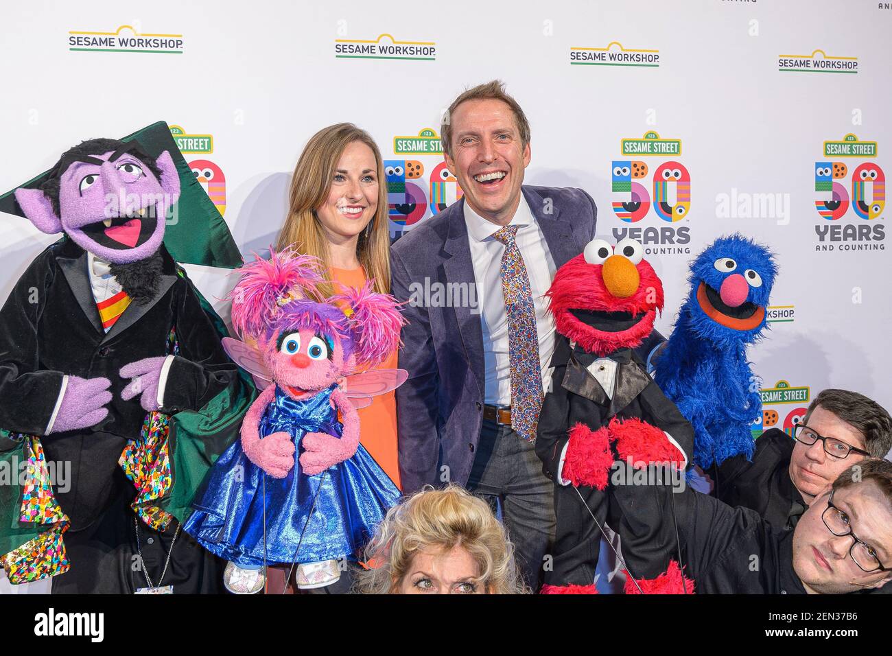 John Goodwin is seen during red carpet arrivals for the Sesame Workshop ...