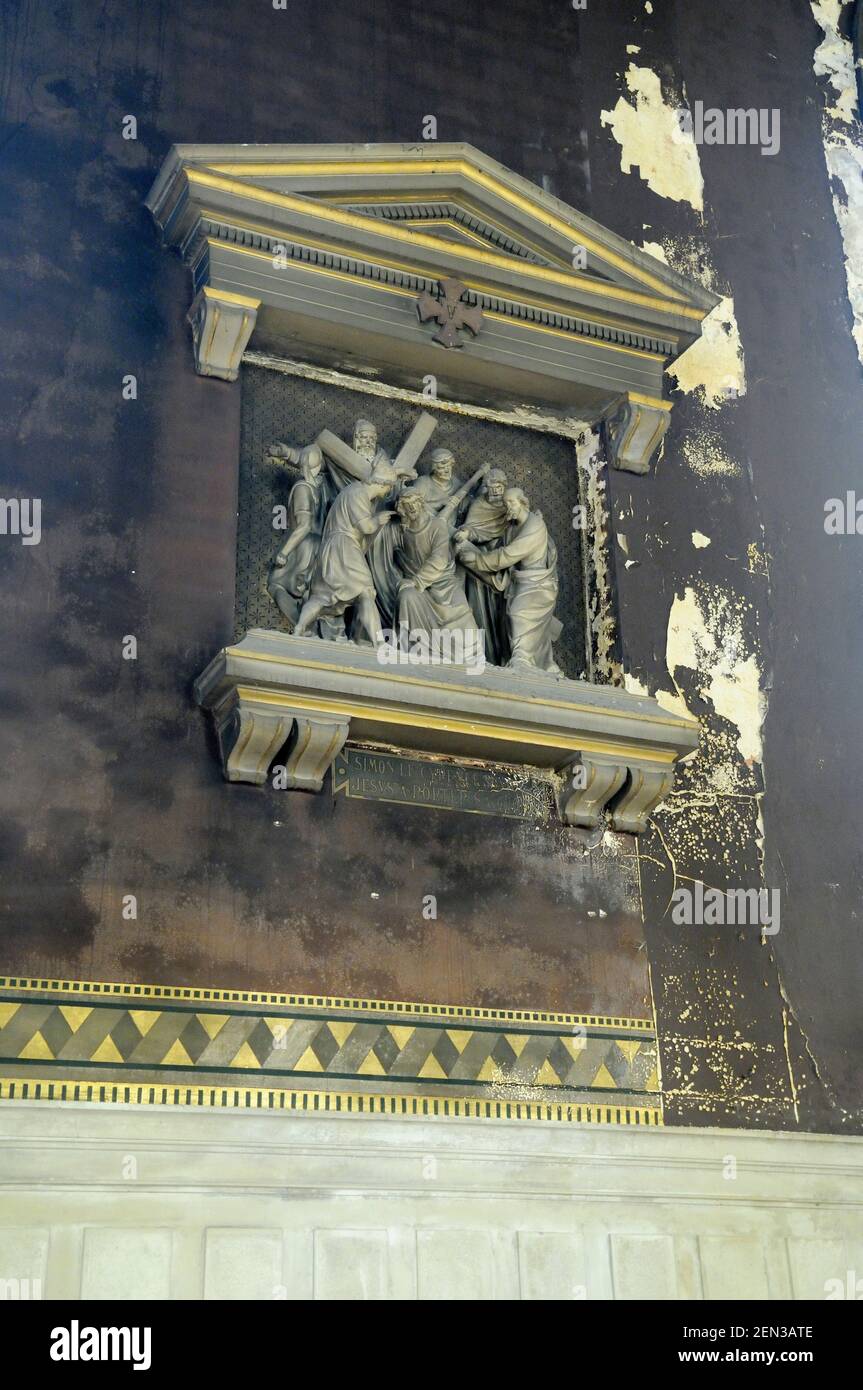 Carved crucifixion scene, Eglise Saint Pothin Stock Photo - Alamy