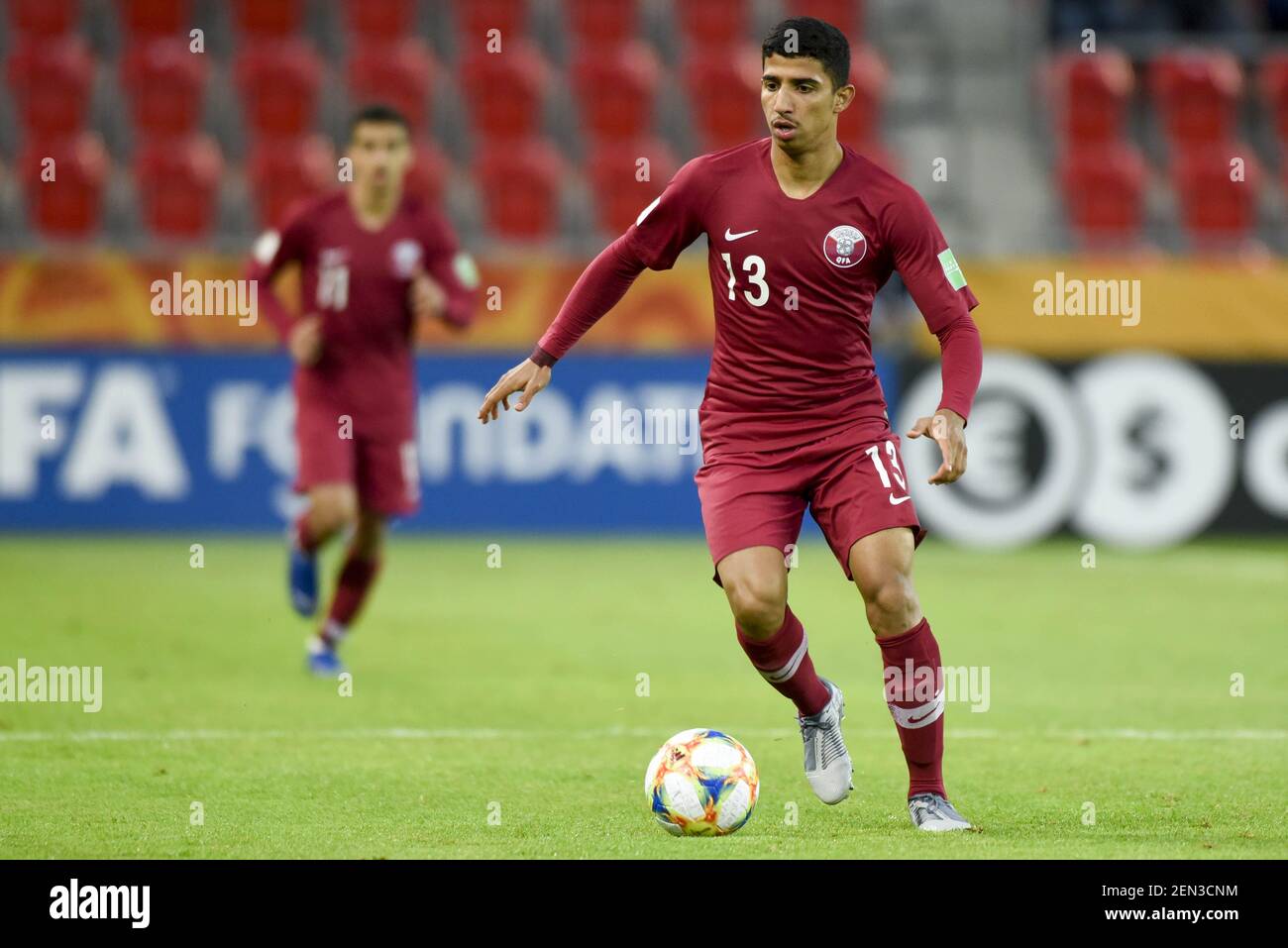 Ali Malolah KARAMI of Qatar controls the ball during the FIFA U-20 ...