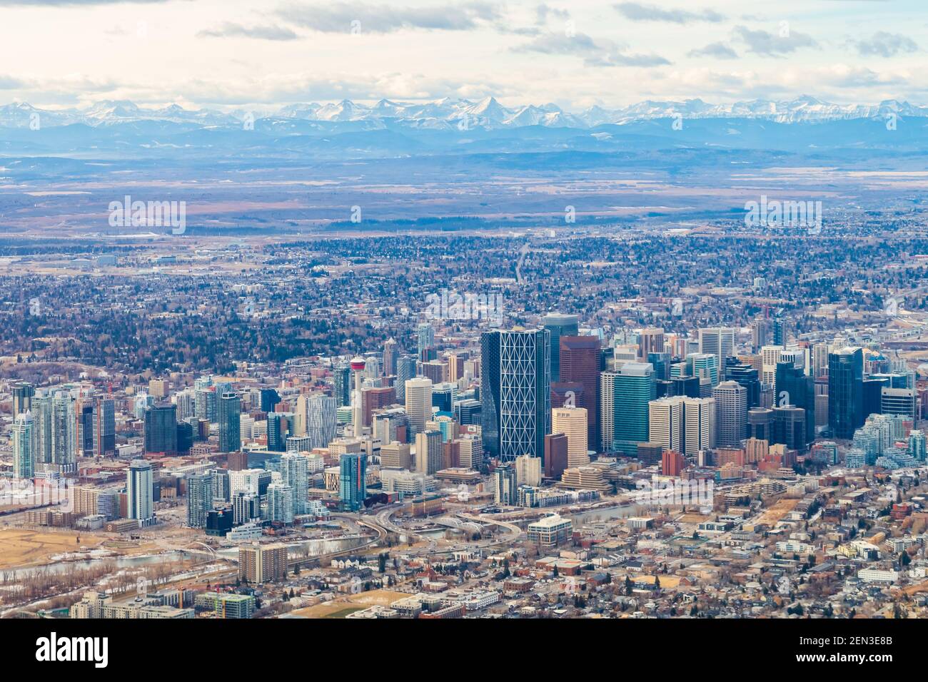 Aerial view of Calgary city in Canada Stock Photo - Alamy