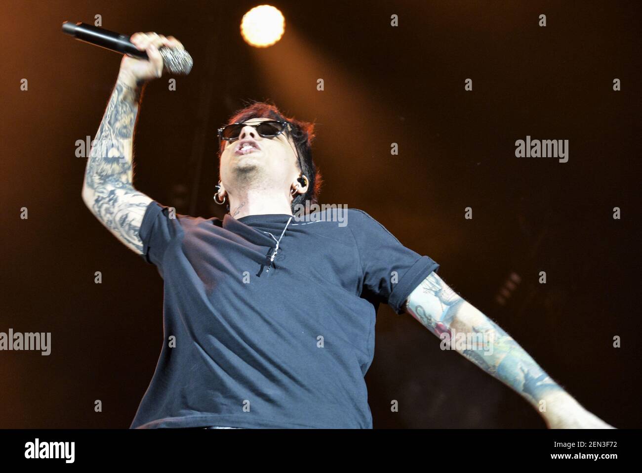 Niccolò Moriconi aka Ultimo seen performing live on stage at the Pala ...