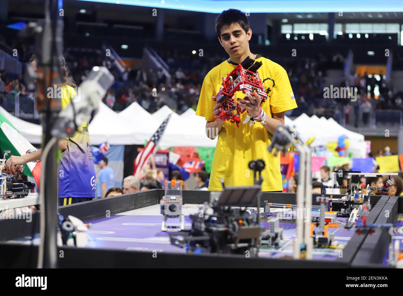 A participant seen holding his robotic piece during the robotics ...