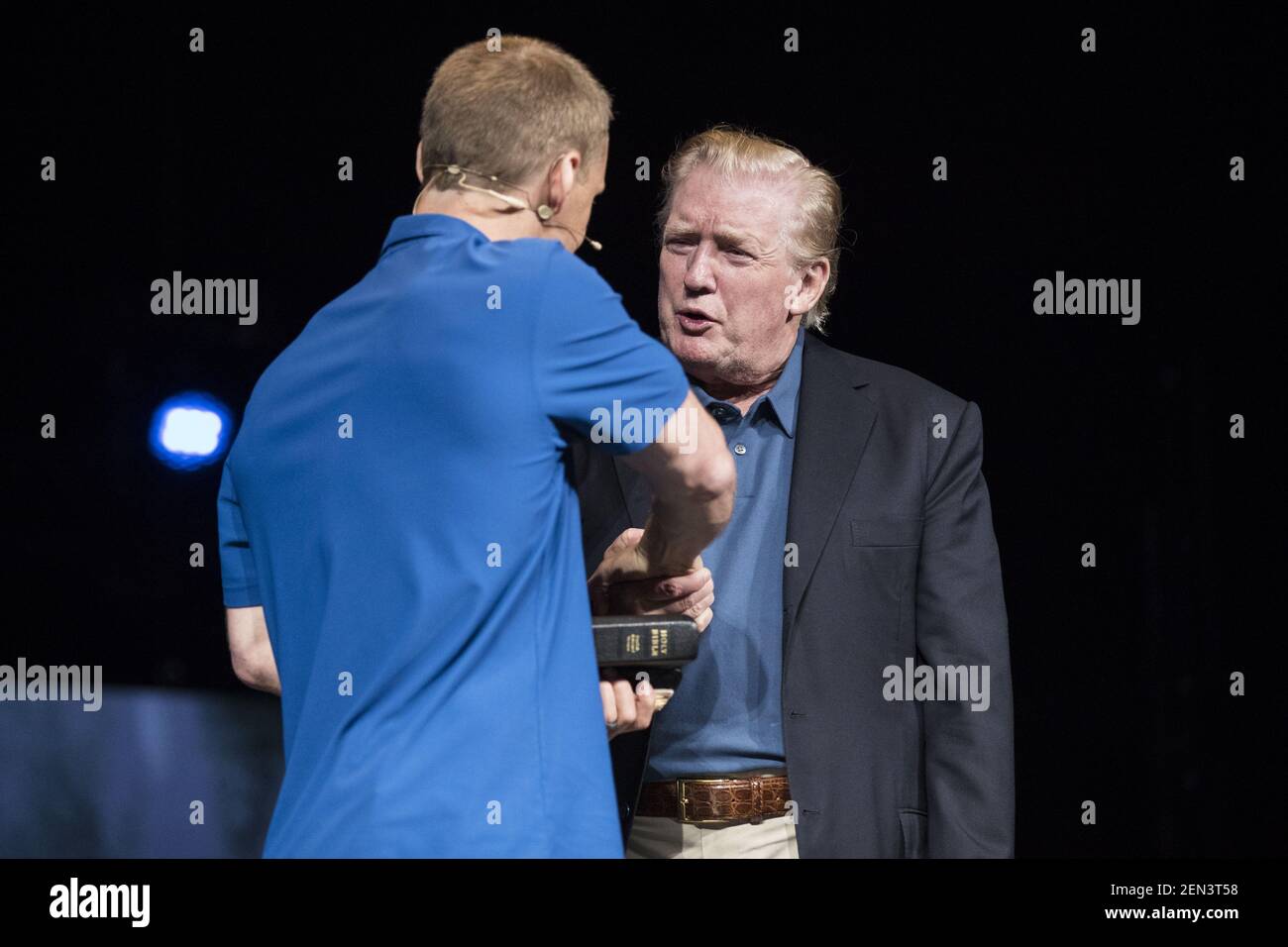 President Donald Trump makes a surprise visit to McLean Bible Church in ...
