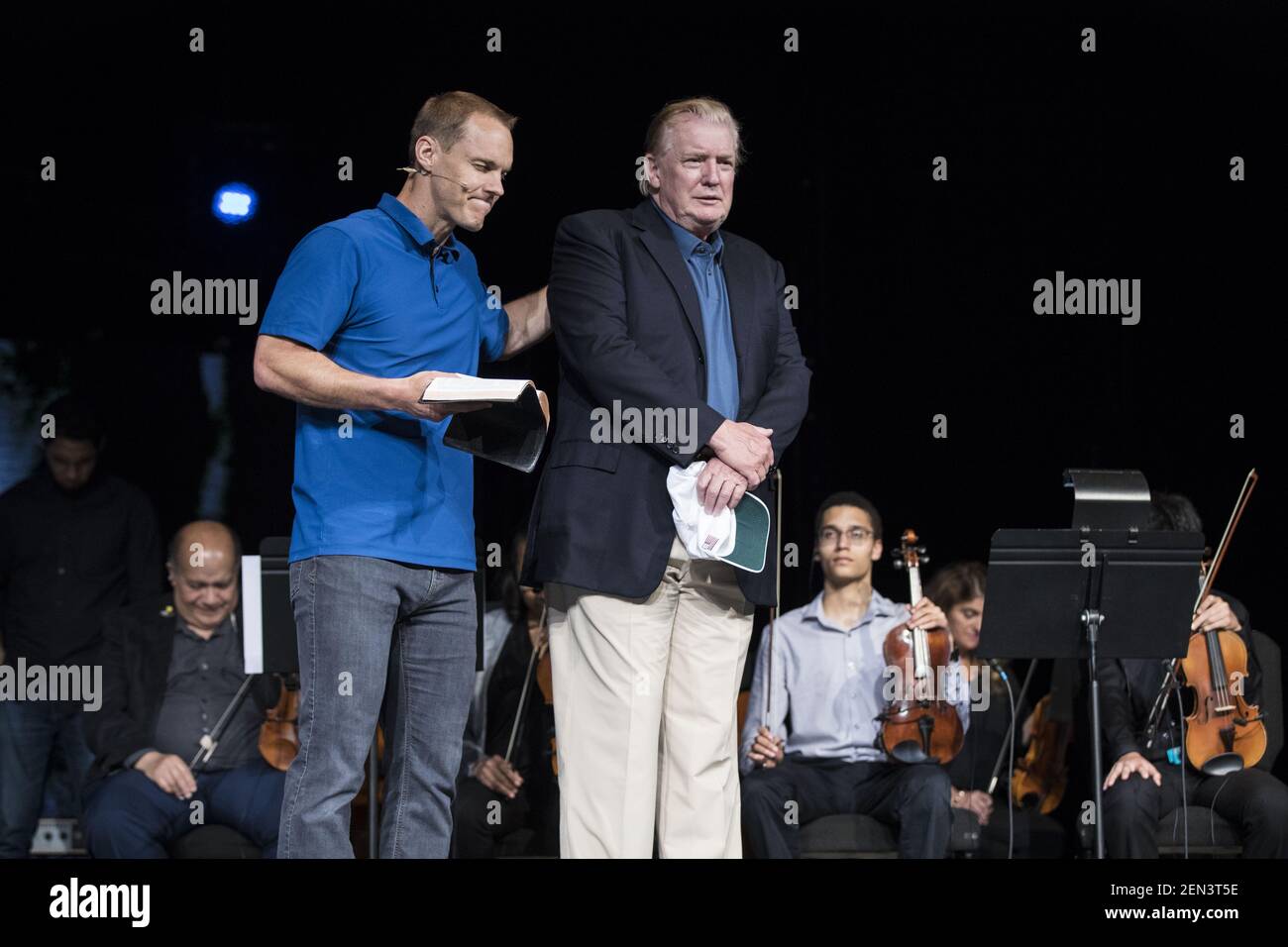 President Donald Trump makes a surprise visit to McLean Bible Church in ...