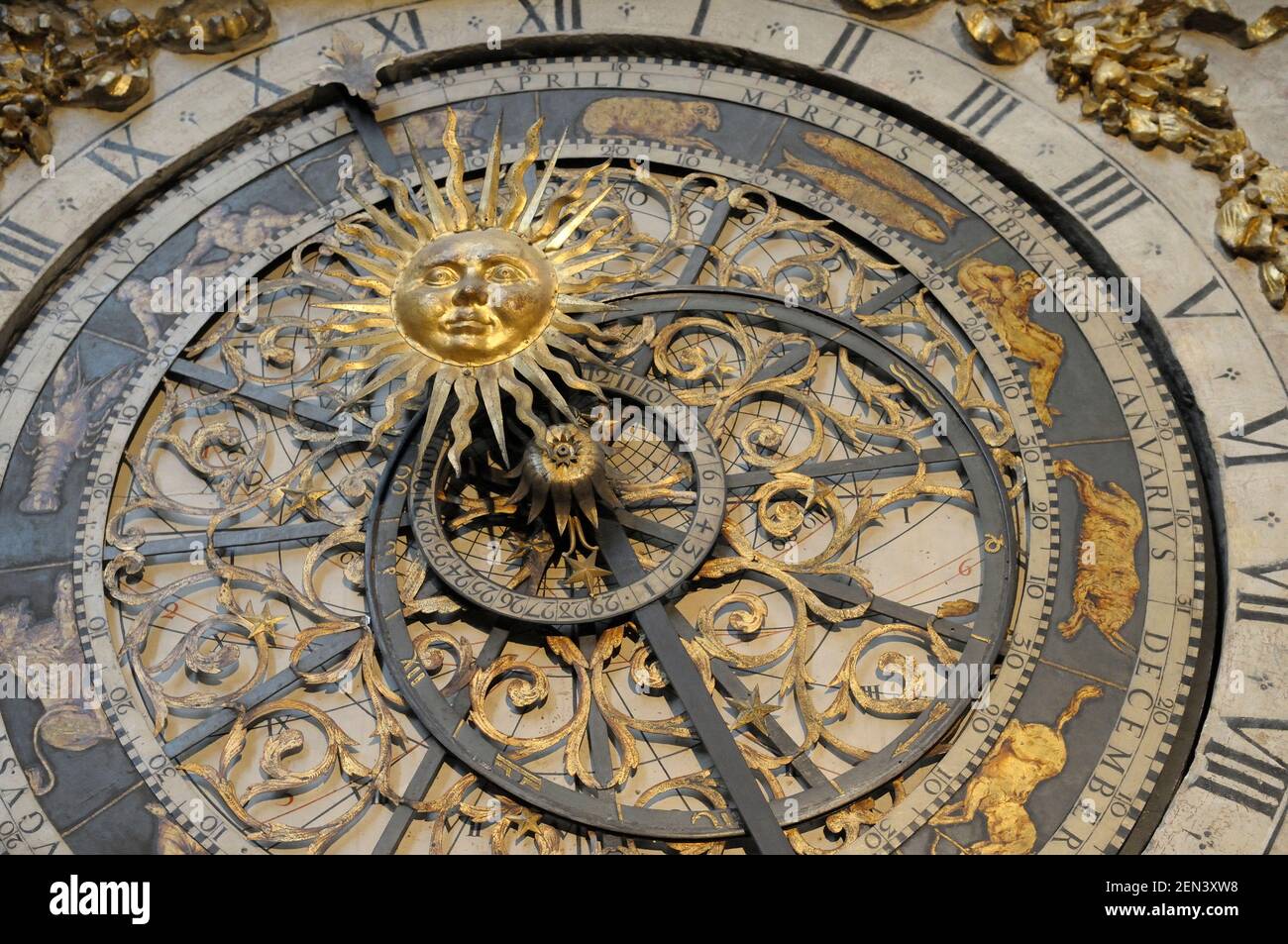 Lyon astronomical clock, Cathedrale Saint-Jean-Baptiste, Lyon, France ...