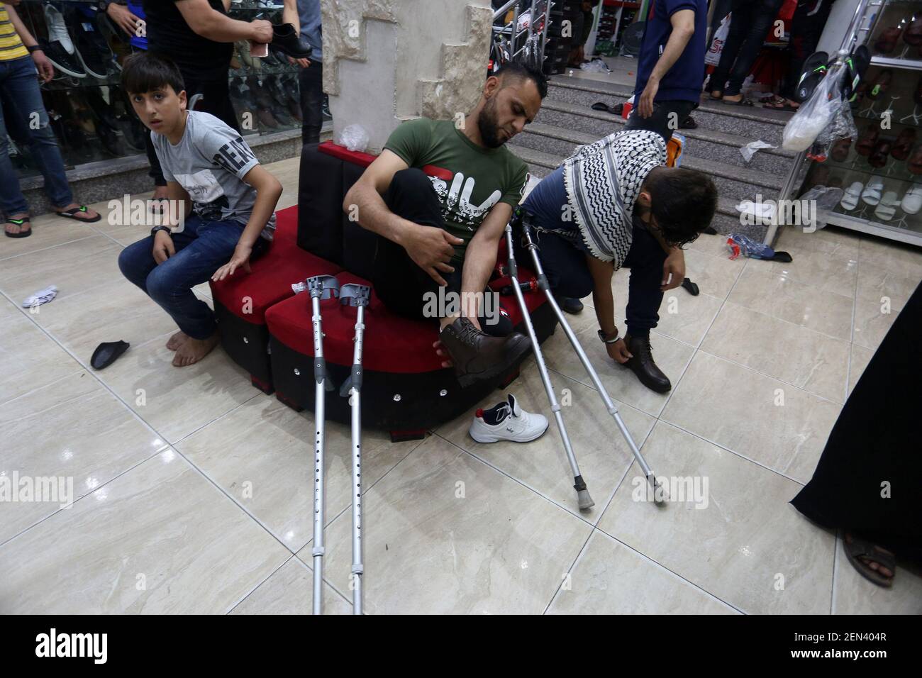 The young Palestinians Mohammed Ehsen 21 years old, Bassem Abu Ubaid 33 years old and they ...