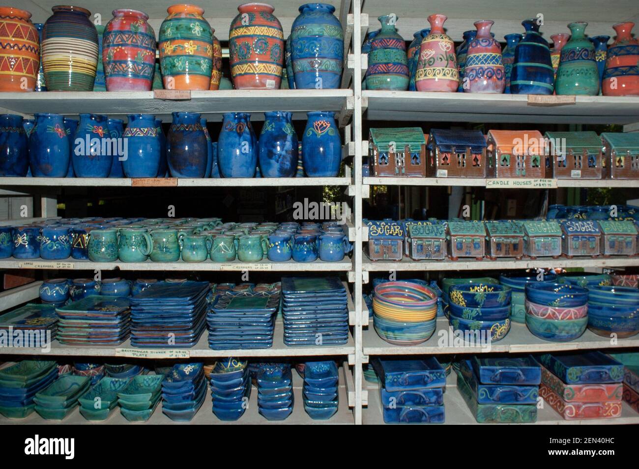 Caribbean artisan craft pottery, bowls, dishes, cups and collectibles ...