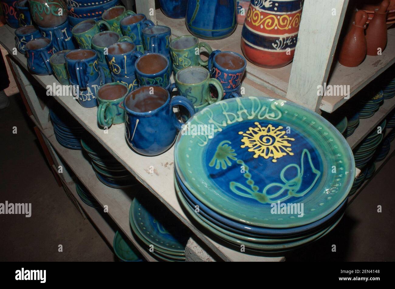 Caribbean artisan craft pottery, bowls, dishes, cups and collectibles ...