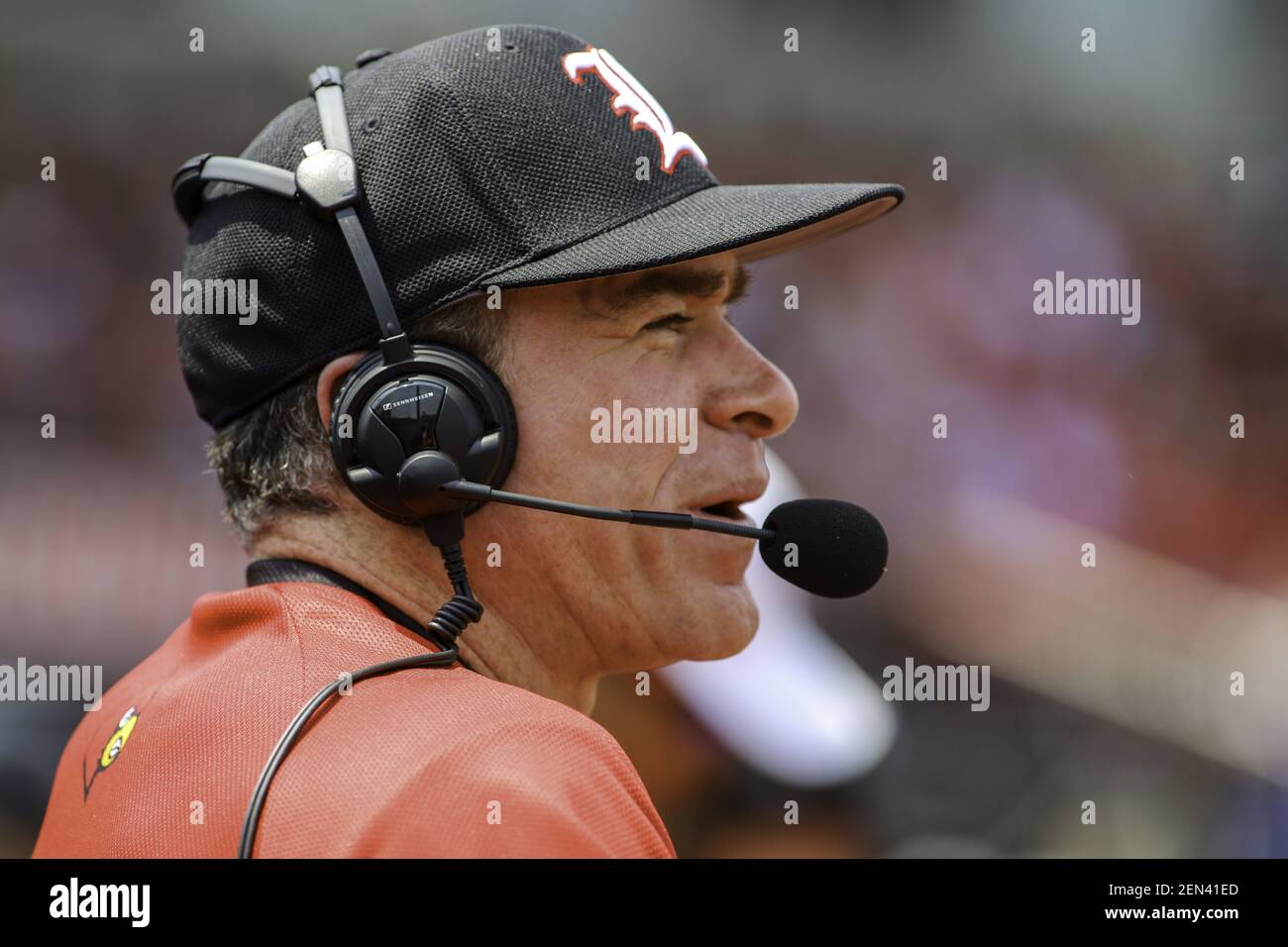 June 3, 2019: Louisville baseball coach Dan McDonnell during an NCAA ...