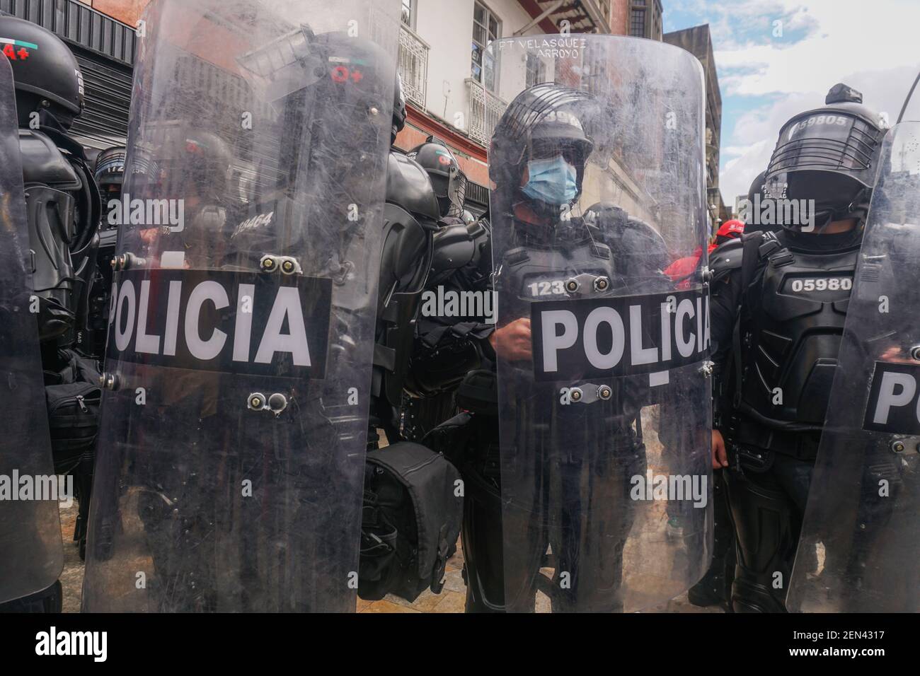 Agents of the mobile riot squad.At the protest against police brutality ...