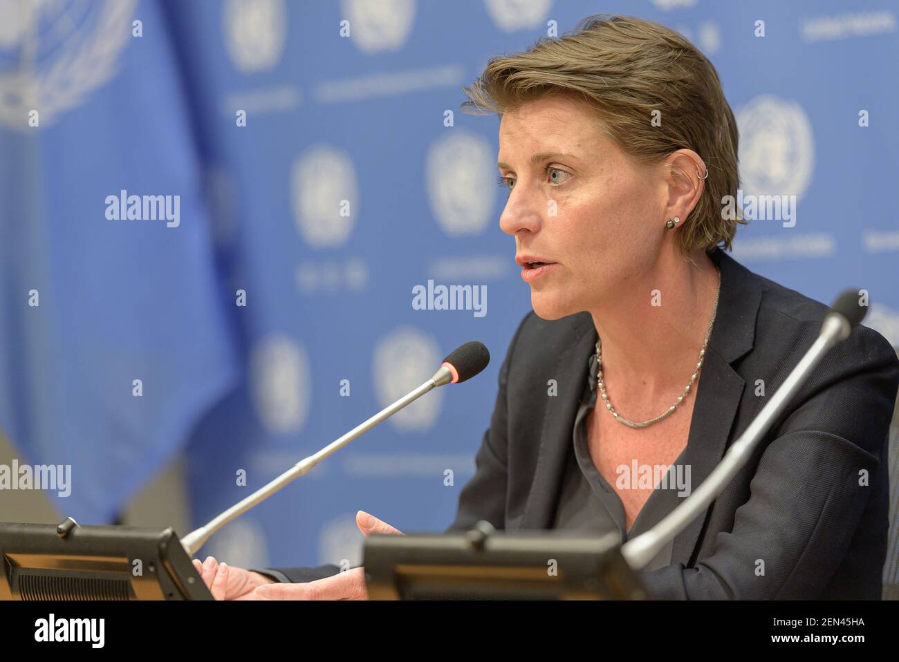 Gwyn Lewis, Director of UNRWA Operations in the West Bank, is seen ...