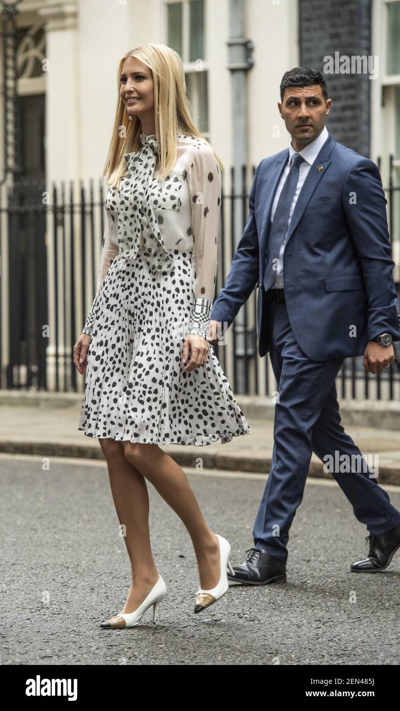 Ivanka Trump leaves 10 Downing street for a meeting during the second ...