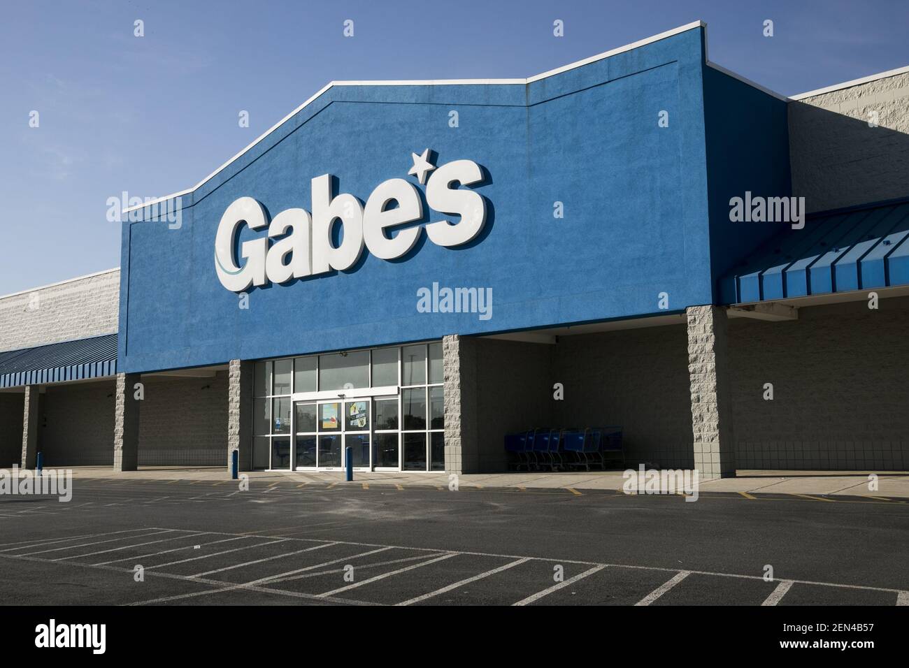 A logo sign outside of a Gabe's retail store location in Martinsburg ...