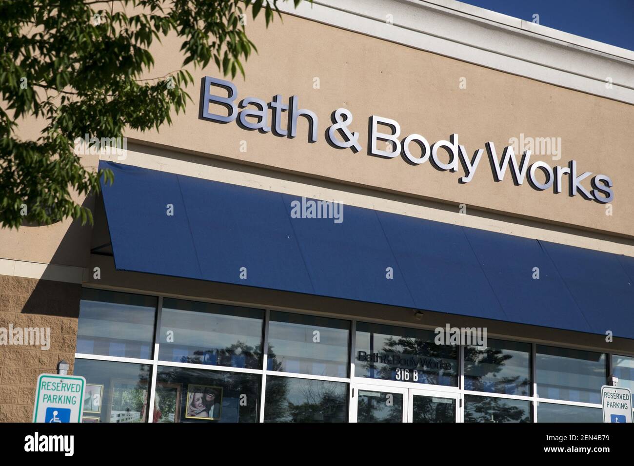 A logo sign outside of a Bath & Body Works retail store location in Martinsburg, West Virginia ...