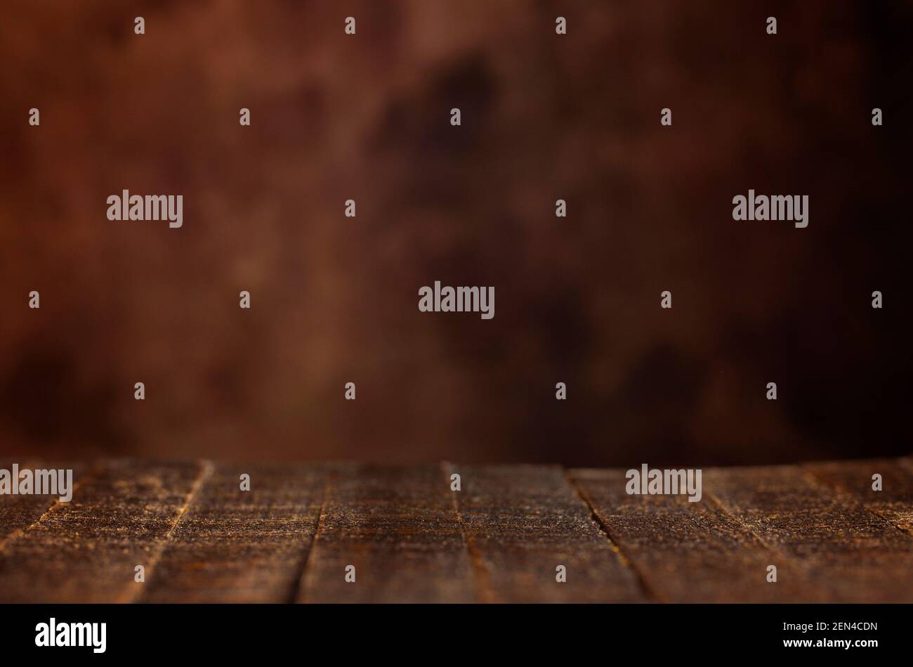 Simple Brown Wood Table with a Blank Brown Background Stock Photo - Alamy