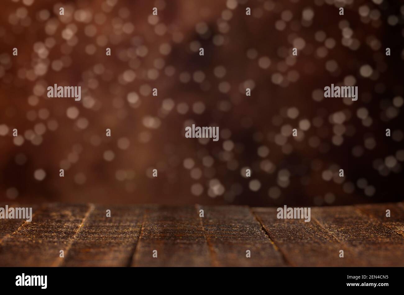Simple Brown Wood Table with a Blank Brown Background Stock Photo - Alamy